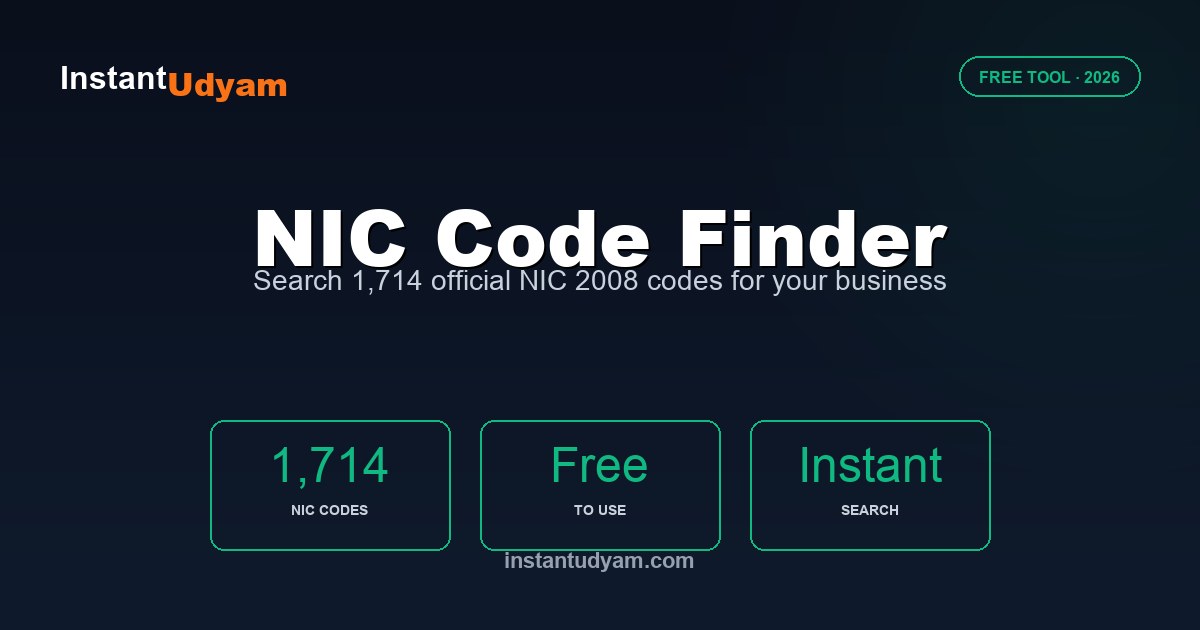 NIC Code Finder: 1,714 Codes Searchable Free (Tea Stall, Tailor, Salon)